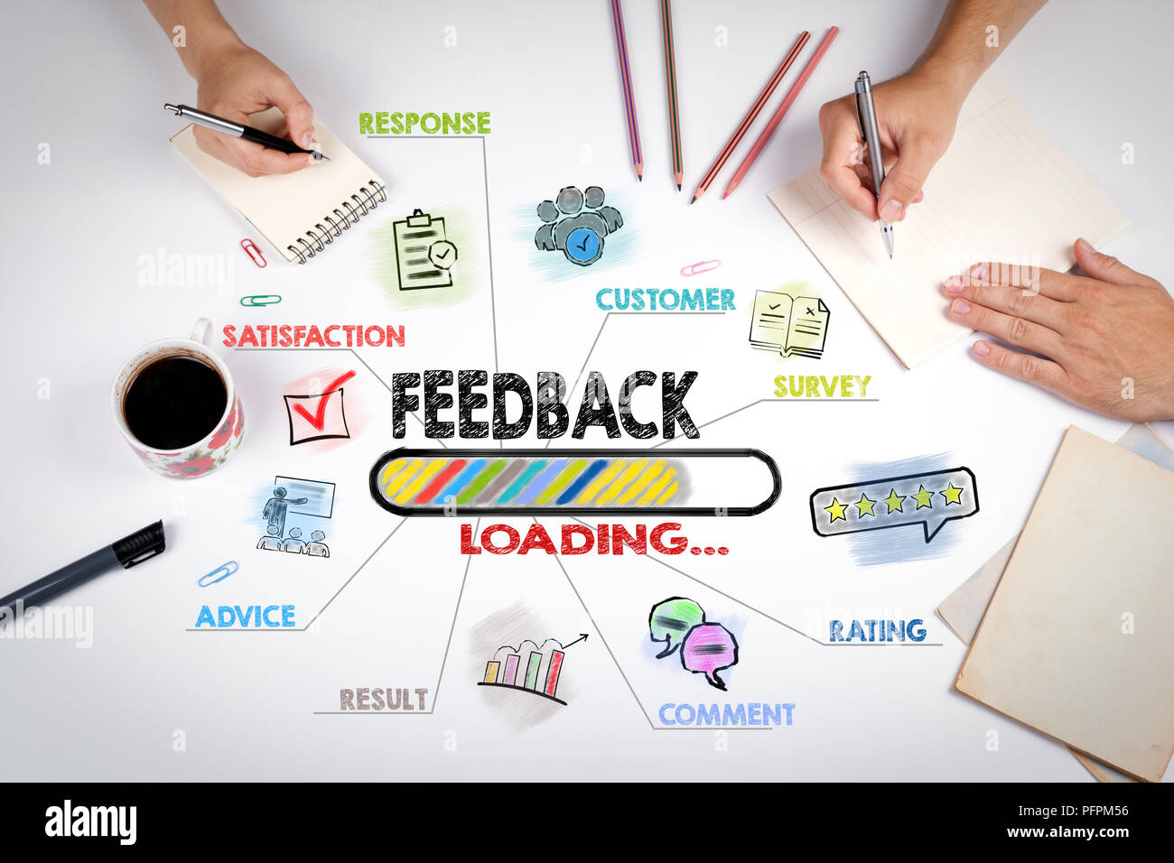 Feedback Concept. Chart with keywords and icons Stock Photo - Alamy