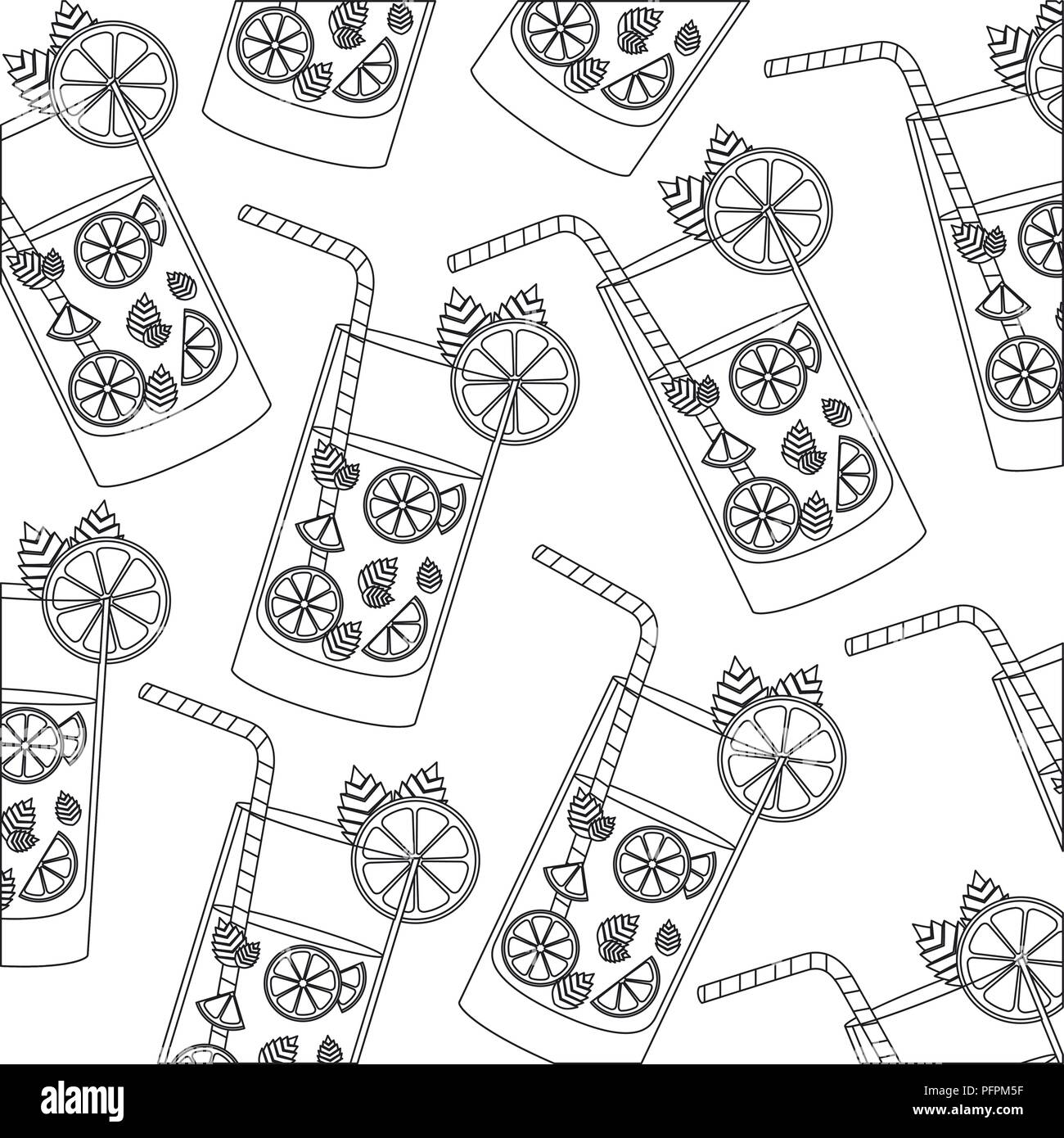 glass cocktail with fruit pattern Stock Vector Image & Art - Alamy