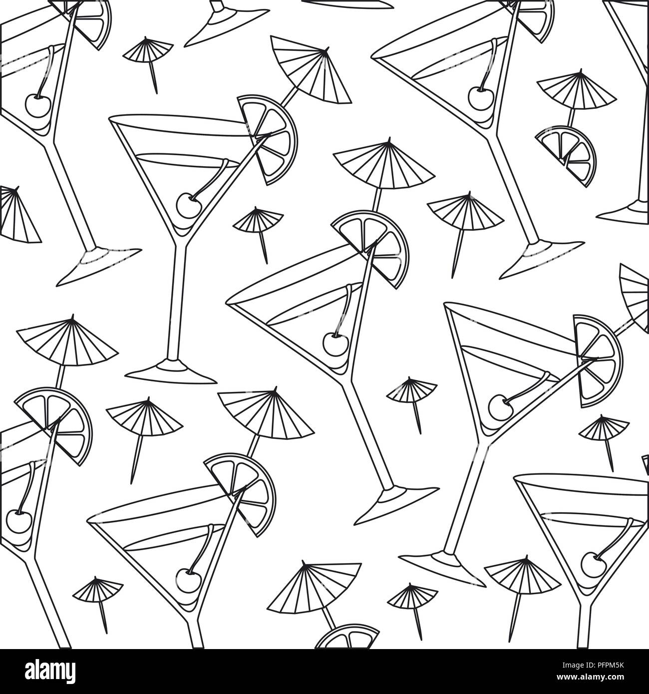 cup cocktail drink pattern Stock Vector Image & Art - Alamy