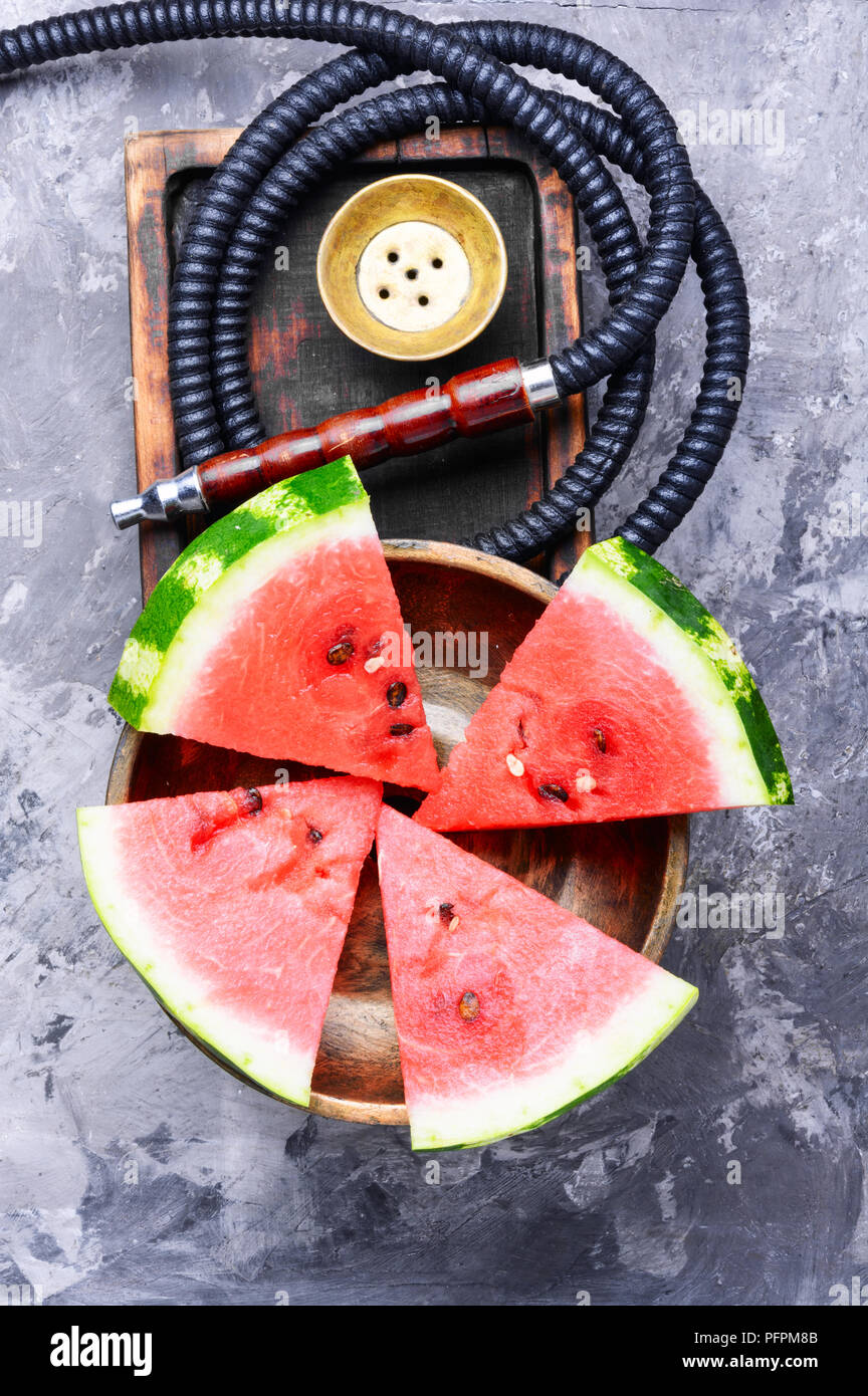 East shisha hookah with aroma watermelon for relax.Watermelon shisha ...