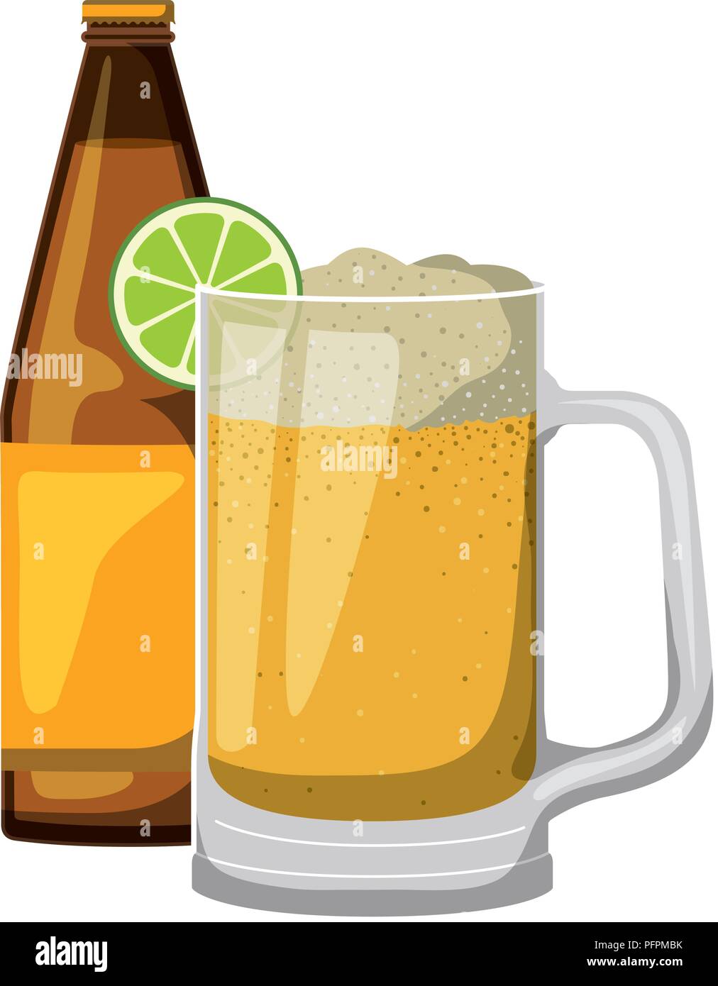 jar beer with bottle drink icon Stock Vector Image & Art - Alamy