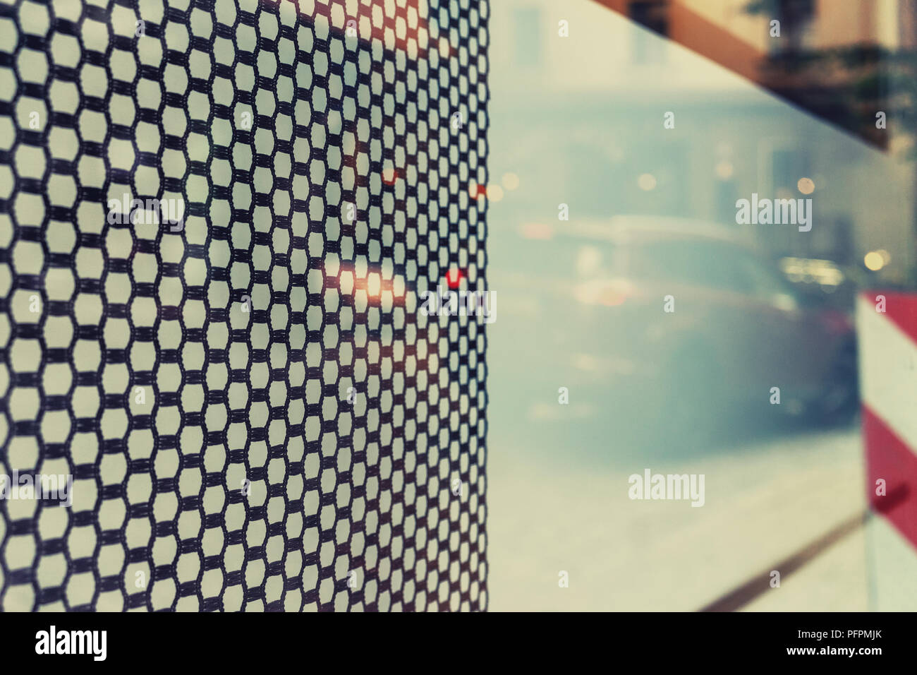 Reflection of the street in the shop window Stock Photo - Alamy