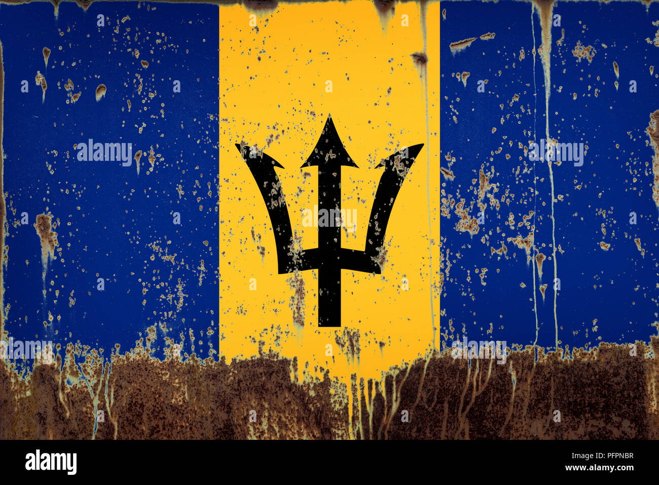 Barbados cracked flag hi-res stock photography and images - Alamy