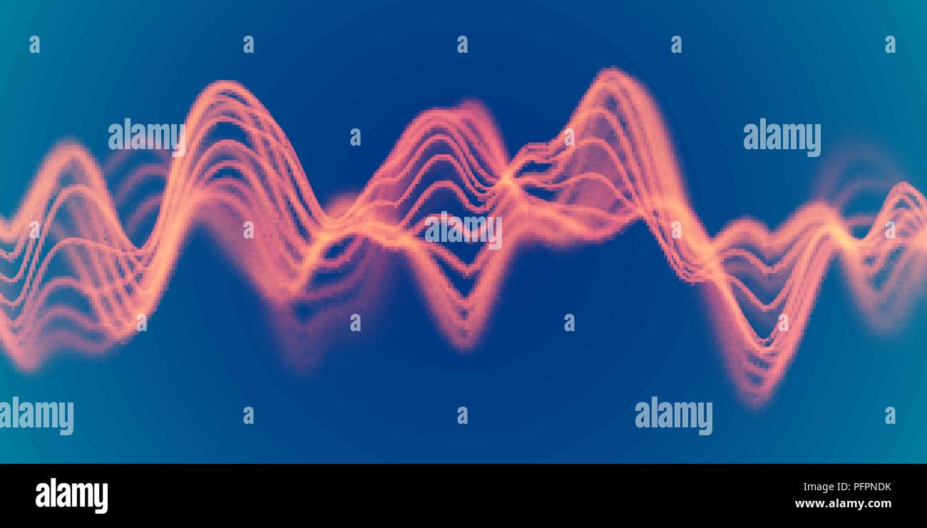 3D Sound waves. Big data abstract visualization. EPS 10 vector ...