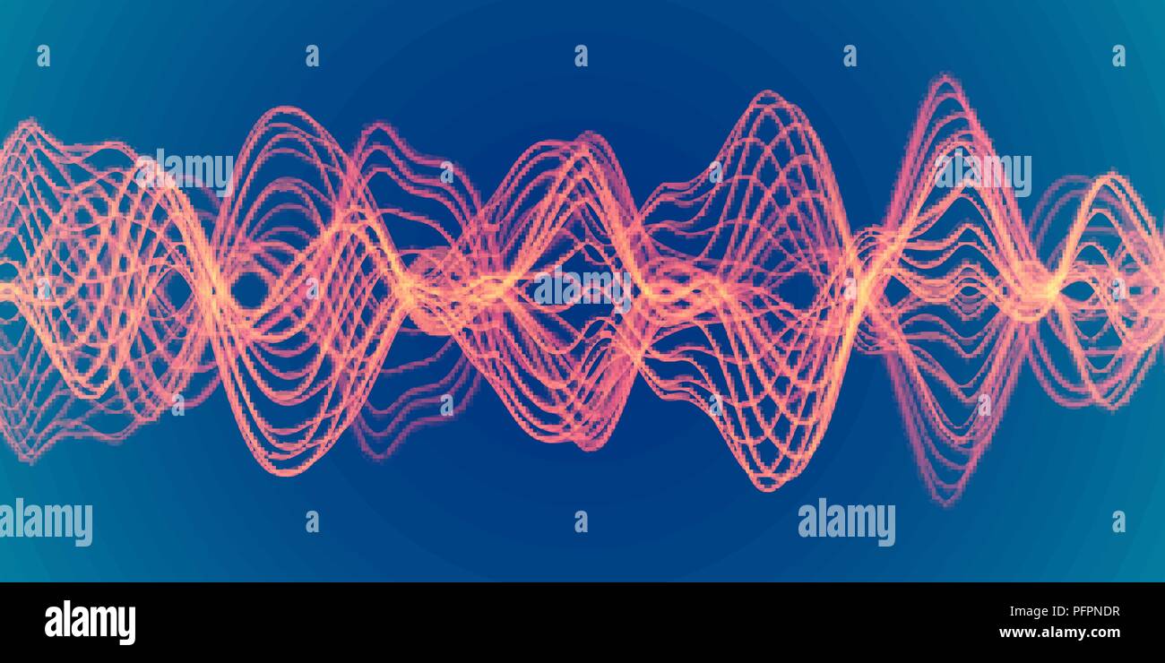 3D Sound waves. Big data abstract visualization. EPS 10 vector ...