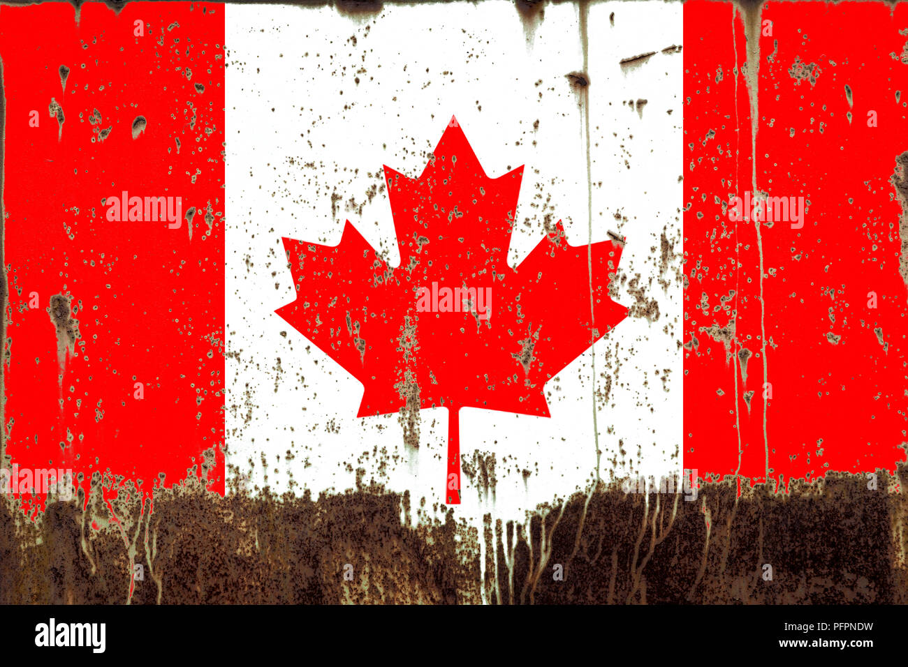 National flag of Canada on rusty metal texture Stock Photo - Alamy