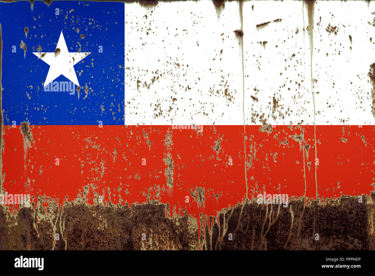 National flag of Chile on rusty metal texture Stock Photo - Alamy