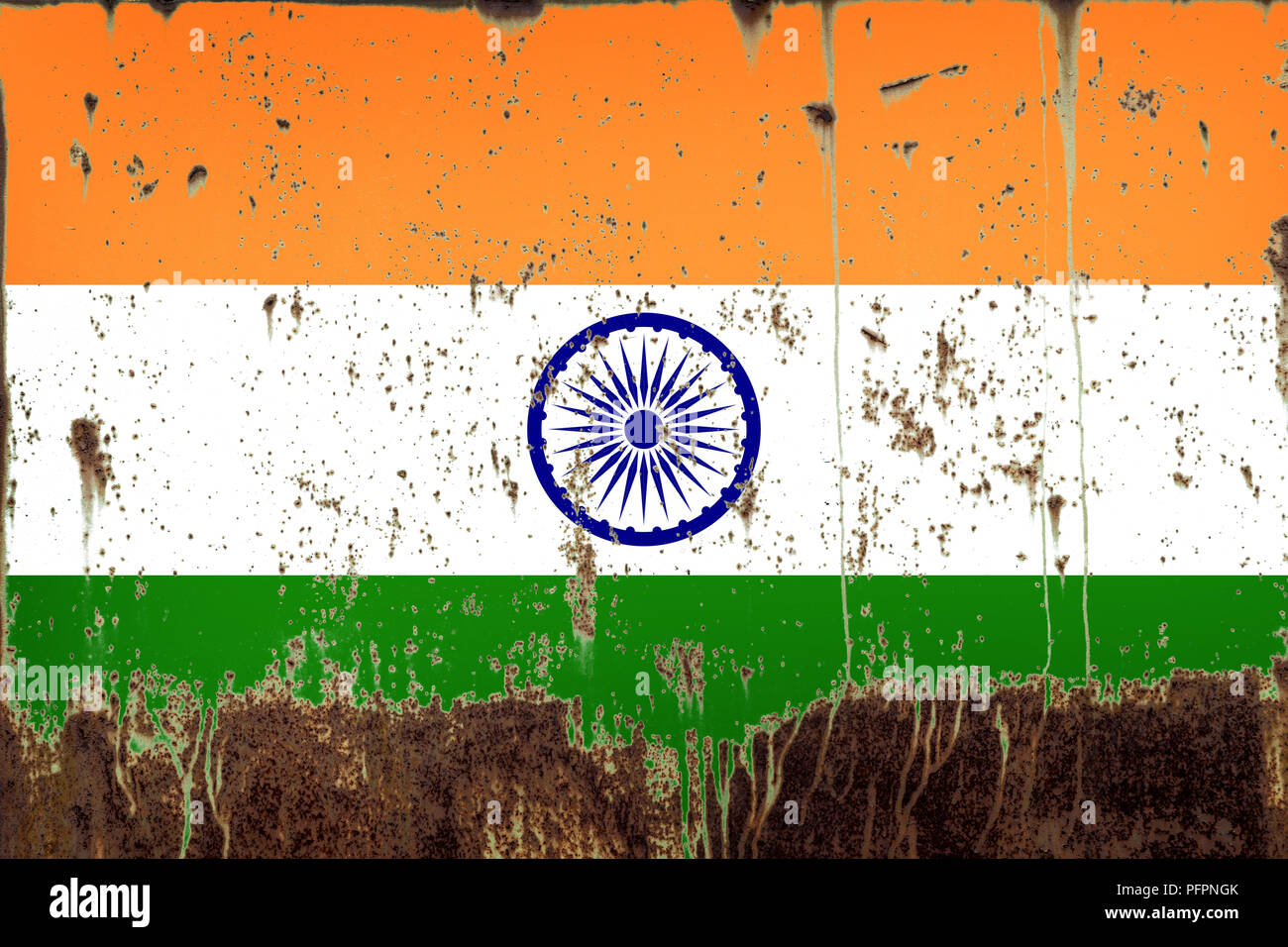 National flag of India on rusty metal texture Stock Photo - Alamy