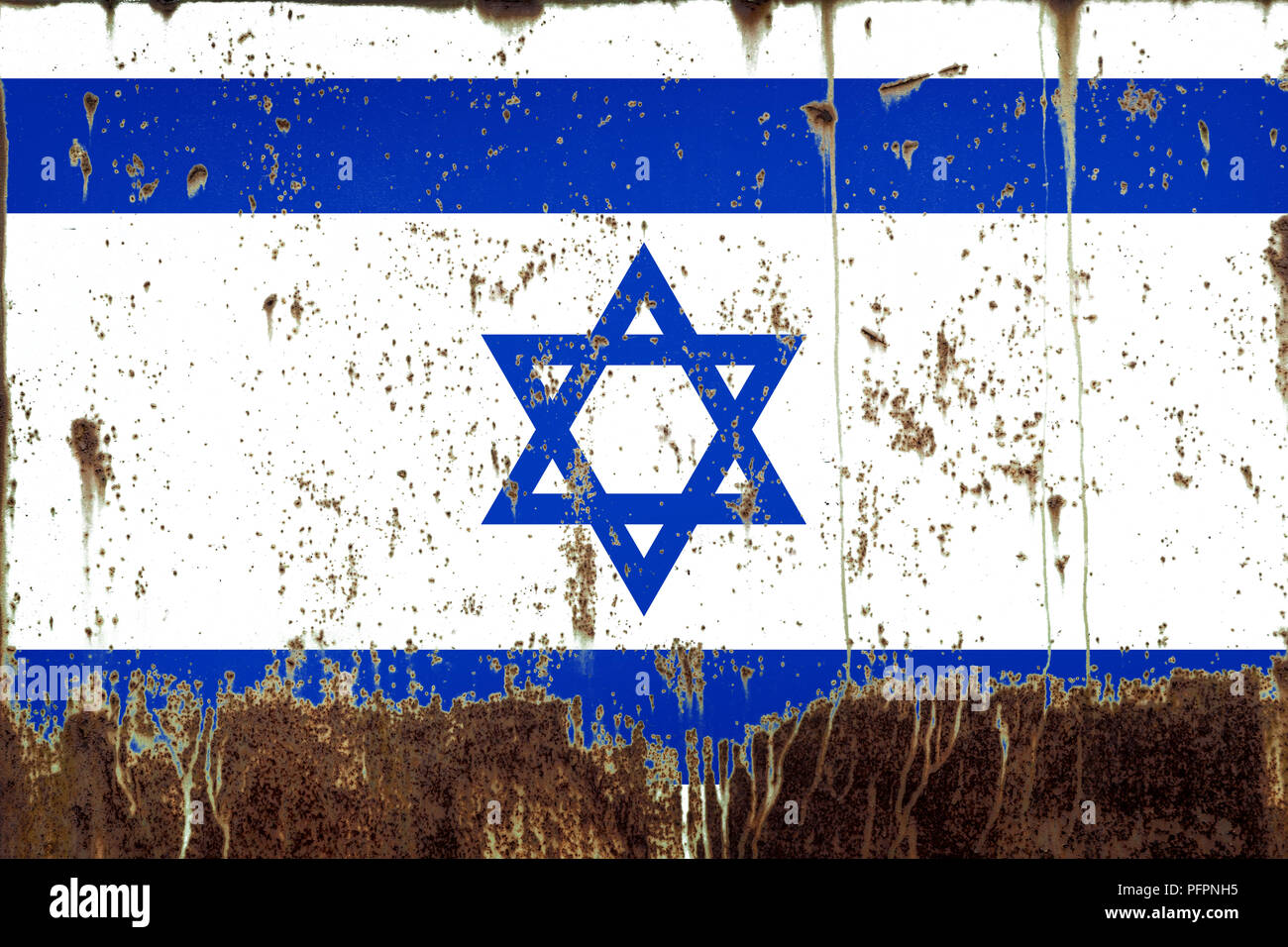 National flag of Israel on rusty metal texture Stock Photo - Alamy