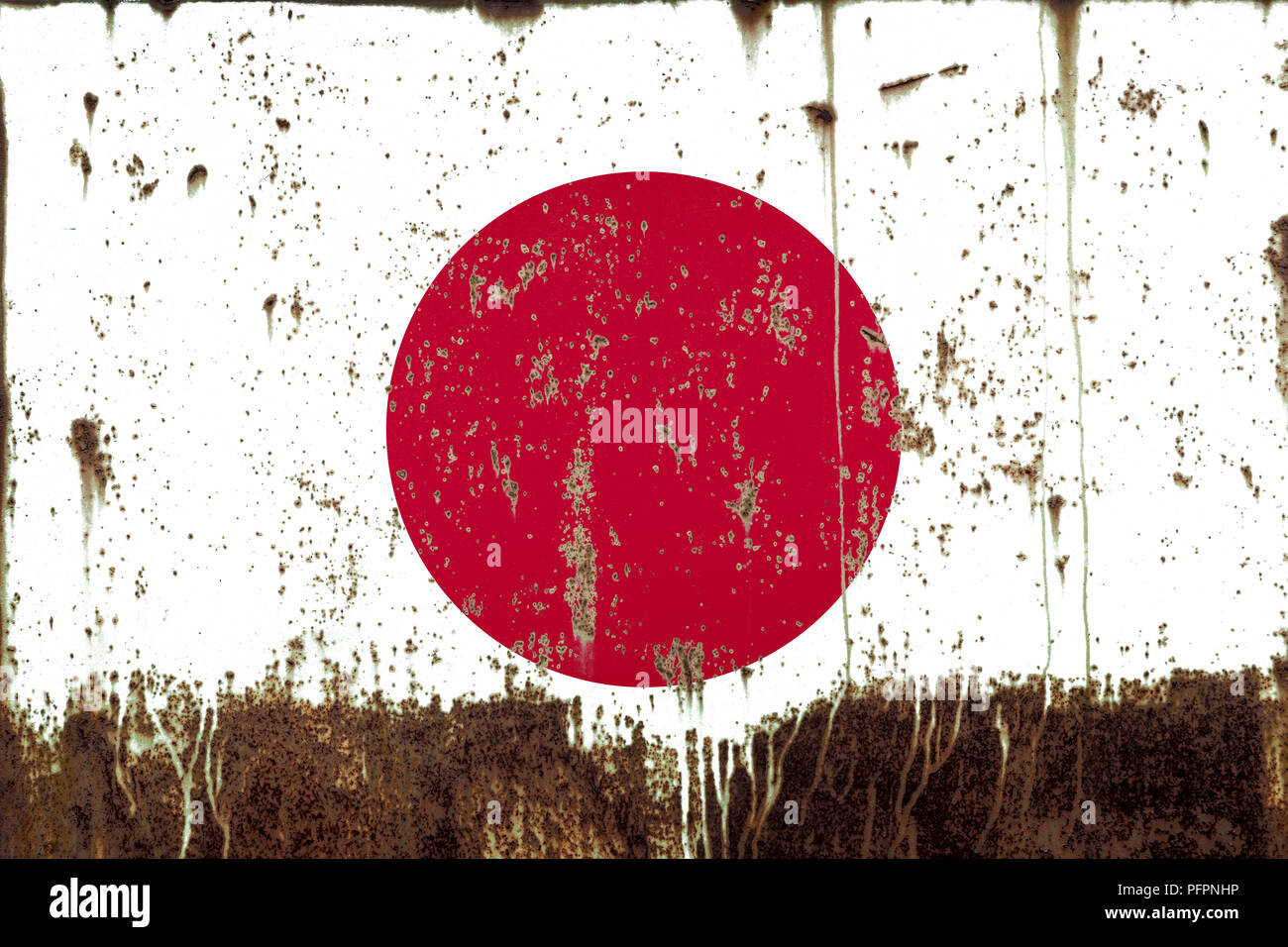 National flag of Japan on rusty metal texture Stock Photo - Alamy