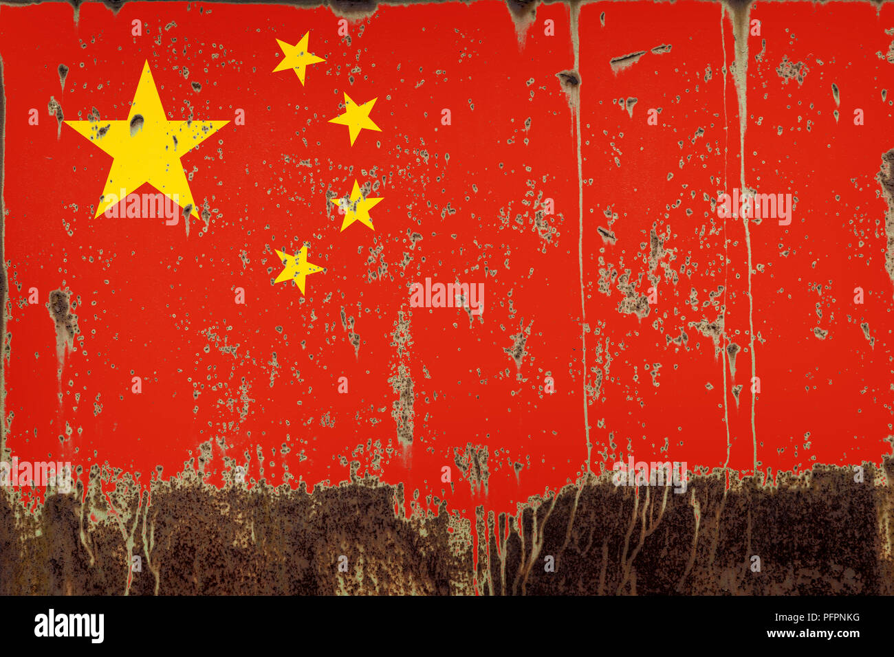 National flag of China on rusty metal texture Stock Photo - Alamy