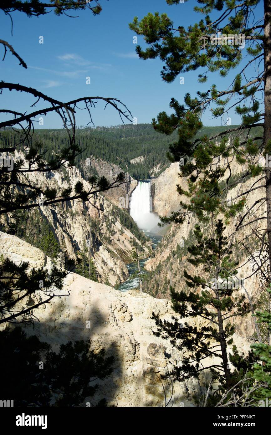 Lower waterfalls at Yellowstone National Park Stock Photo - Alamy