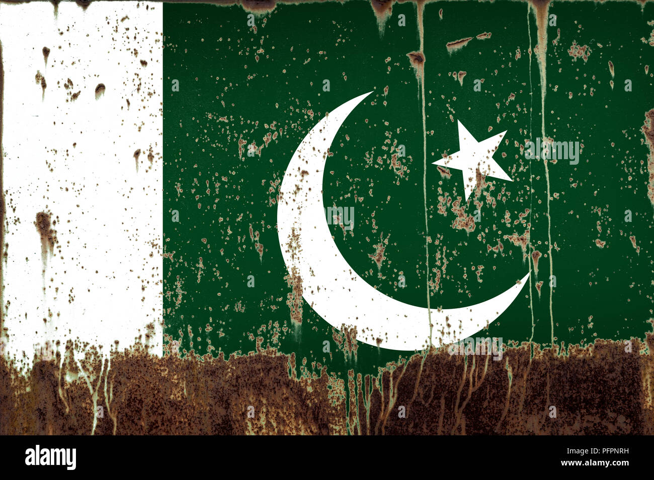 National flag of Pakistan on rusty metal texture Stock Photo - Alamy