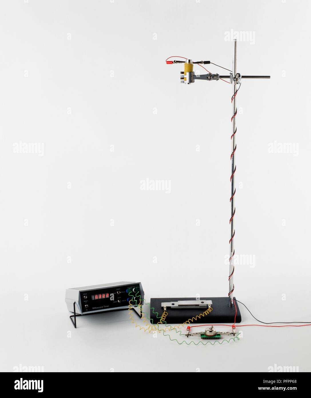 Apparatus for timing accurately timing fall of an object Stock Photo ...