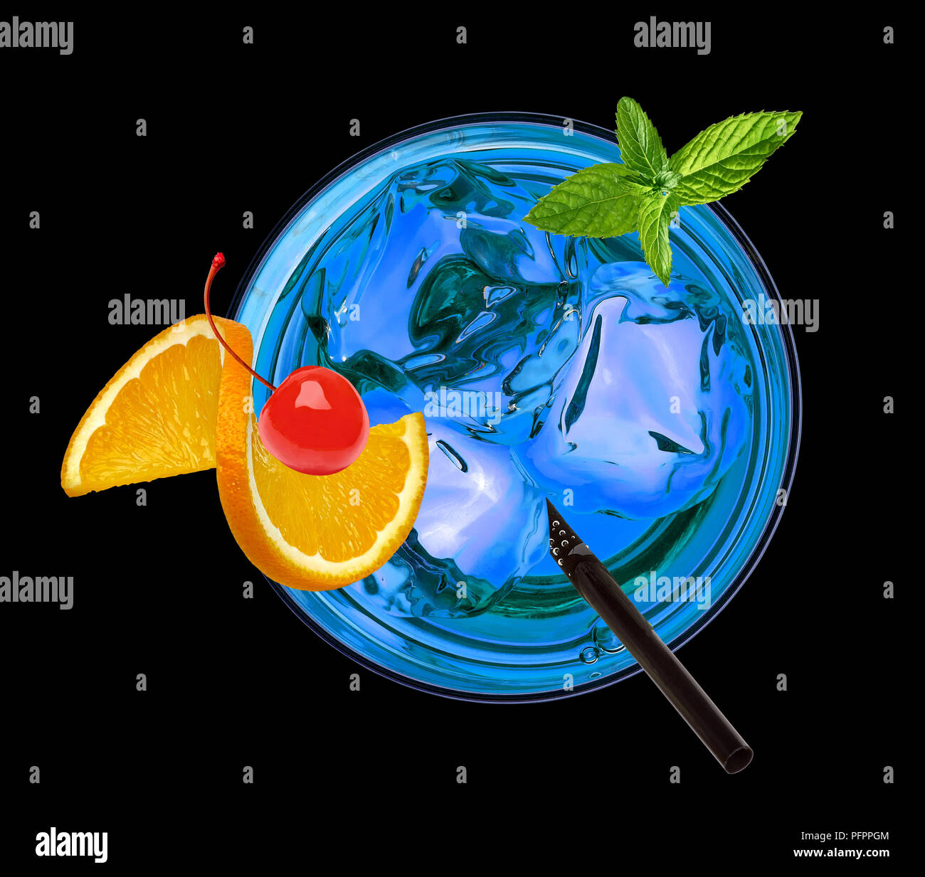 Blue curacao lime glass drink hi-res stock photography and images - Alamy