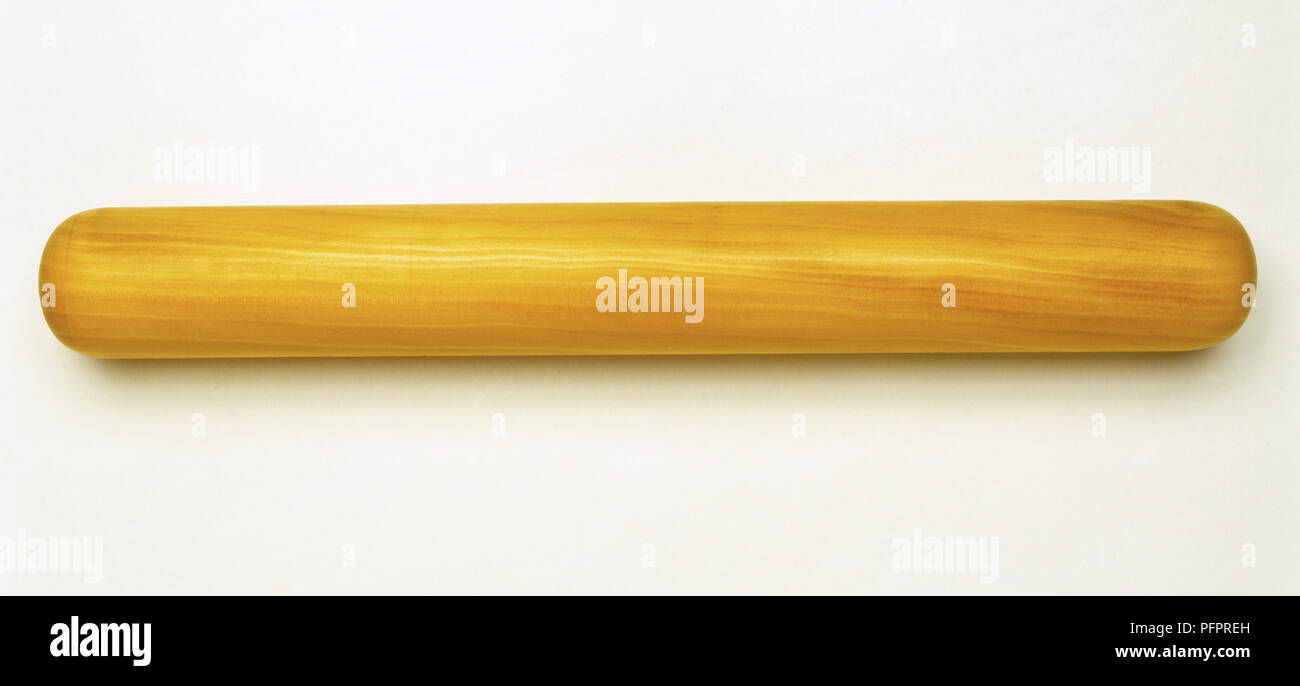 Wooden rolling pin, side view Stock Photo - Alamy