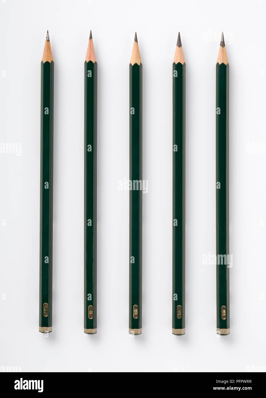 Five lead pencils Stock Photo - Alamy