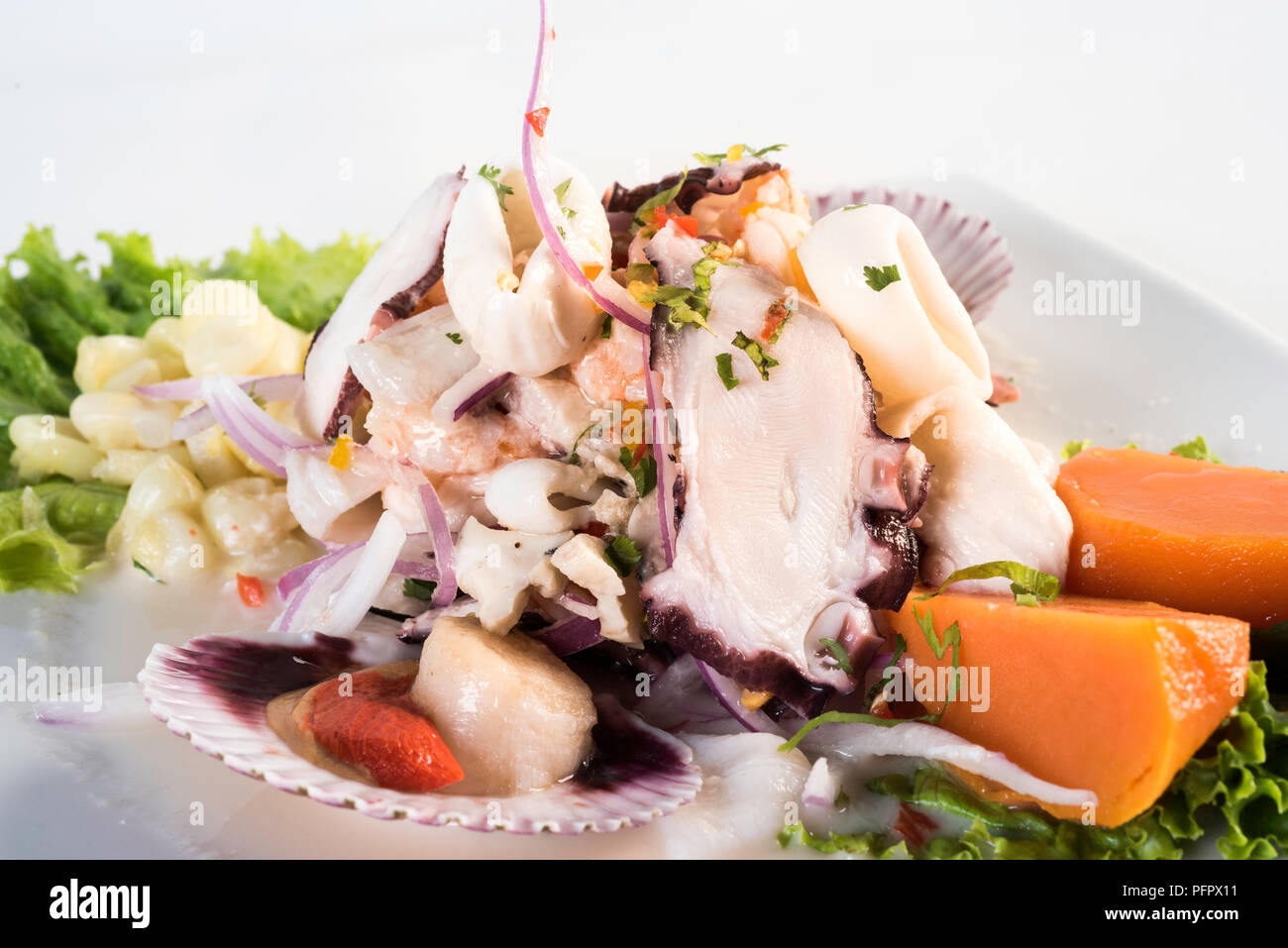 Seafood ceviche, typical dish from Peru Stock Photo - Alamy