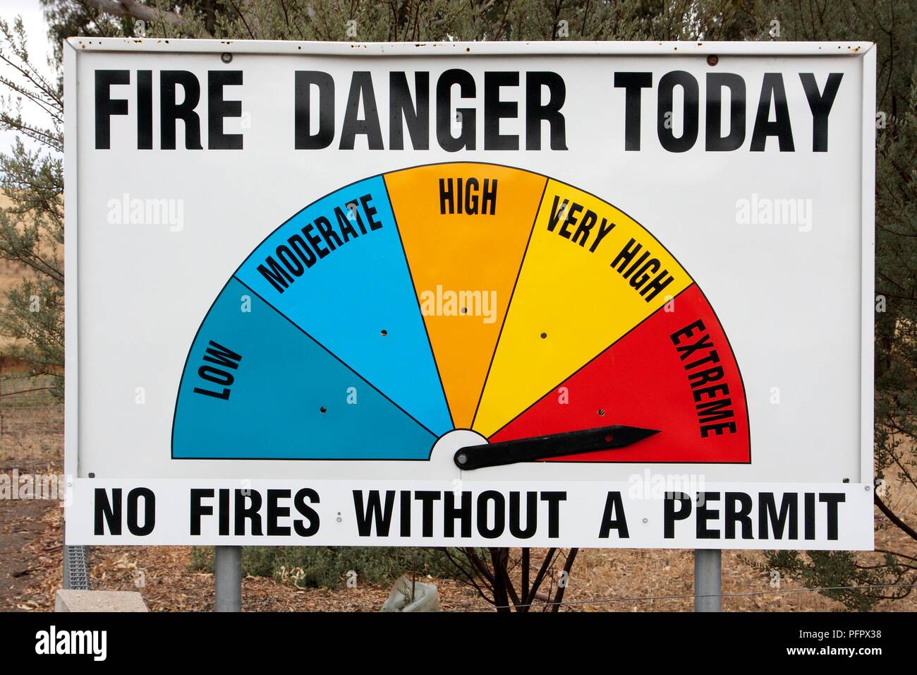 Australia, Saddleworth, forest fire danger sign Stock Photo - Alamy