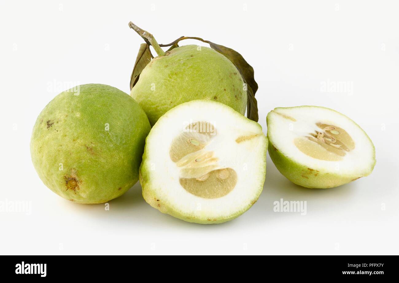 Cedro lemons, whole and cut in half Stock Photo - Alamy