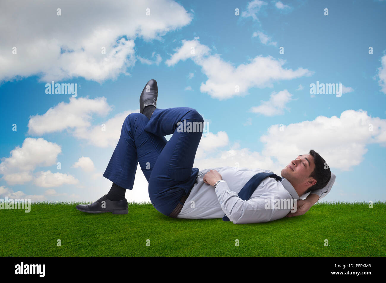 Businessman employee enjoying time off work Stock Photo - Alamy