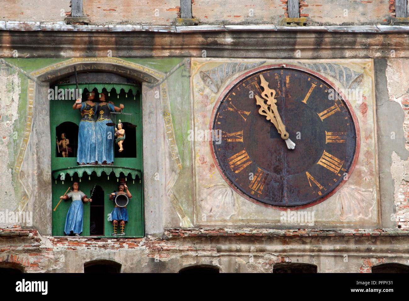 Romania, Transylvania, Sighisoara, clock tower detail Stock Photo - Alamy