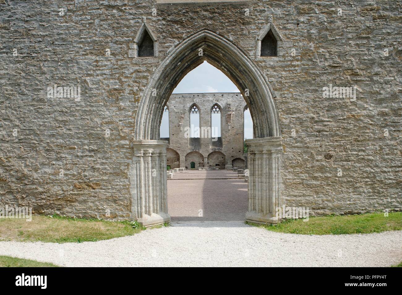 Estonia, Tallinn, Convent of St Bridget (Pirita Convent), entrance to ...