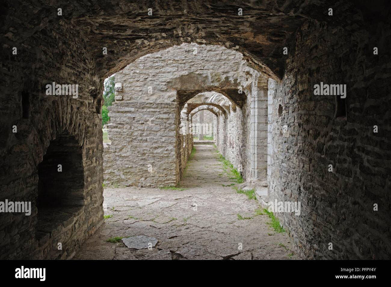Estonia, Tallinn, Convent of St Bridget (Pirita Convent), passage in ...