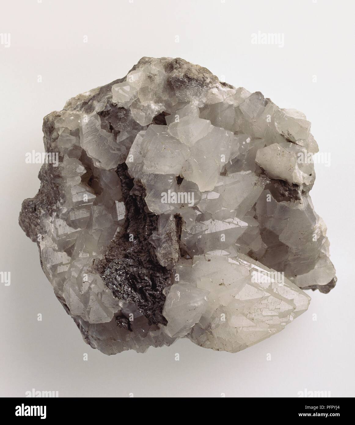 Rough grey Witherite mineral in crystal form Stock Photo - Alamy