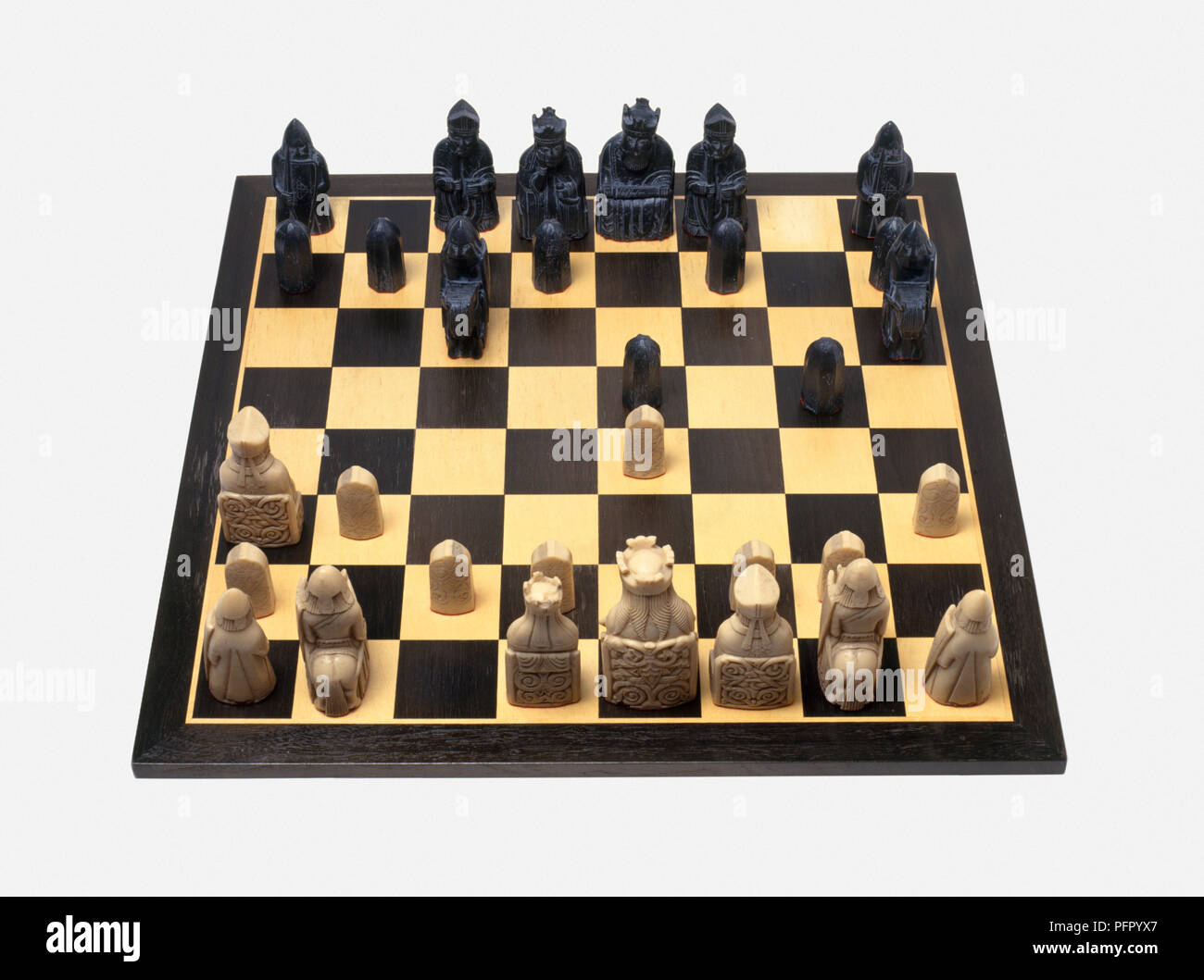 Chess board with pieces set at starting position Stock Photo - Alamy
