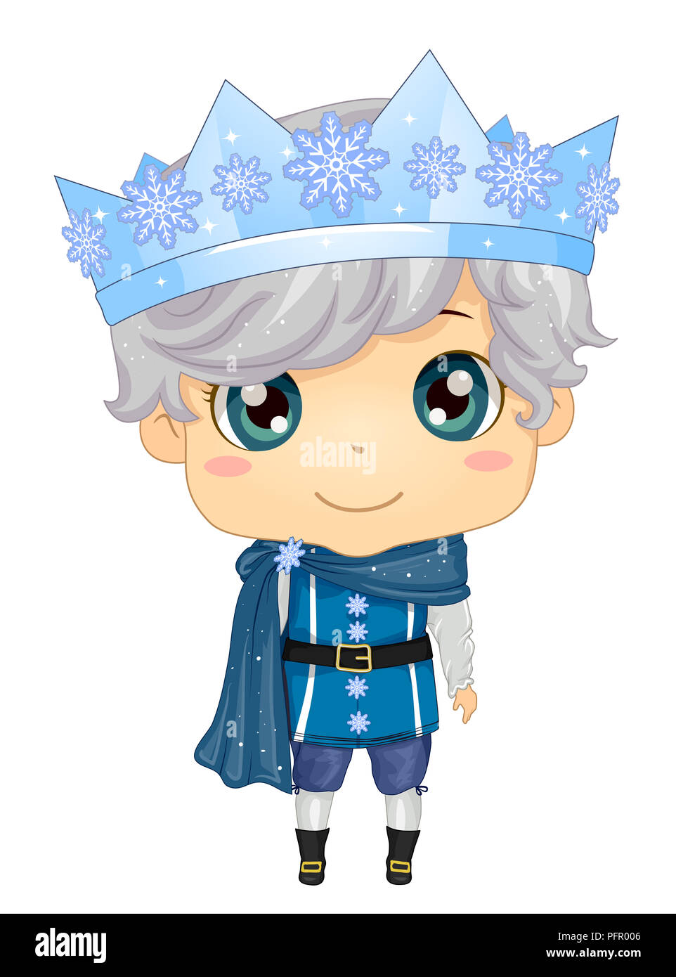 Illustration of a Kid Boy Wearing a Prince Costume in Blue and an Ice ...