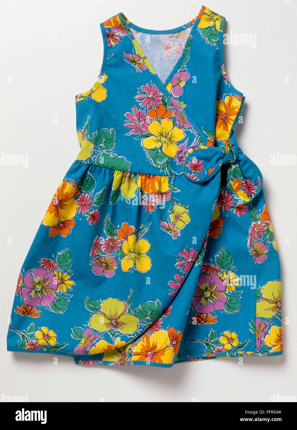 Floral pattern on blue sundress Stock Photo - Alamy