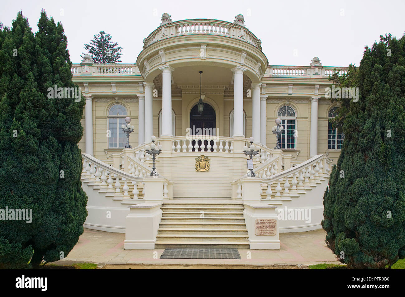 Chile, Vina del Mar city, Palacio Rioja, facade of mansion built in ...