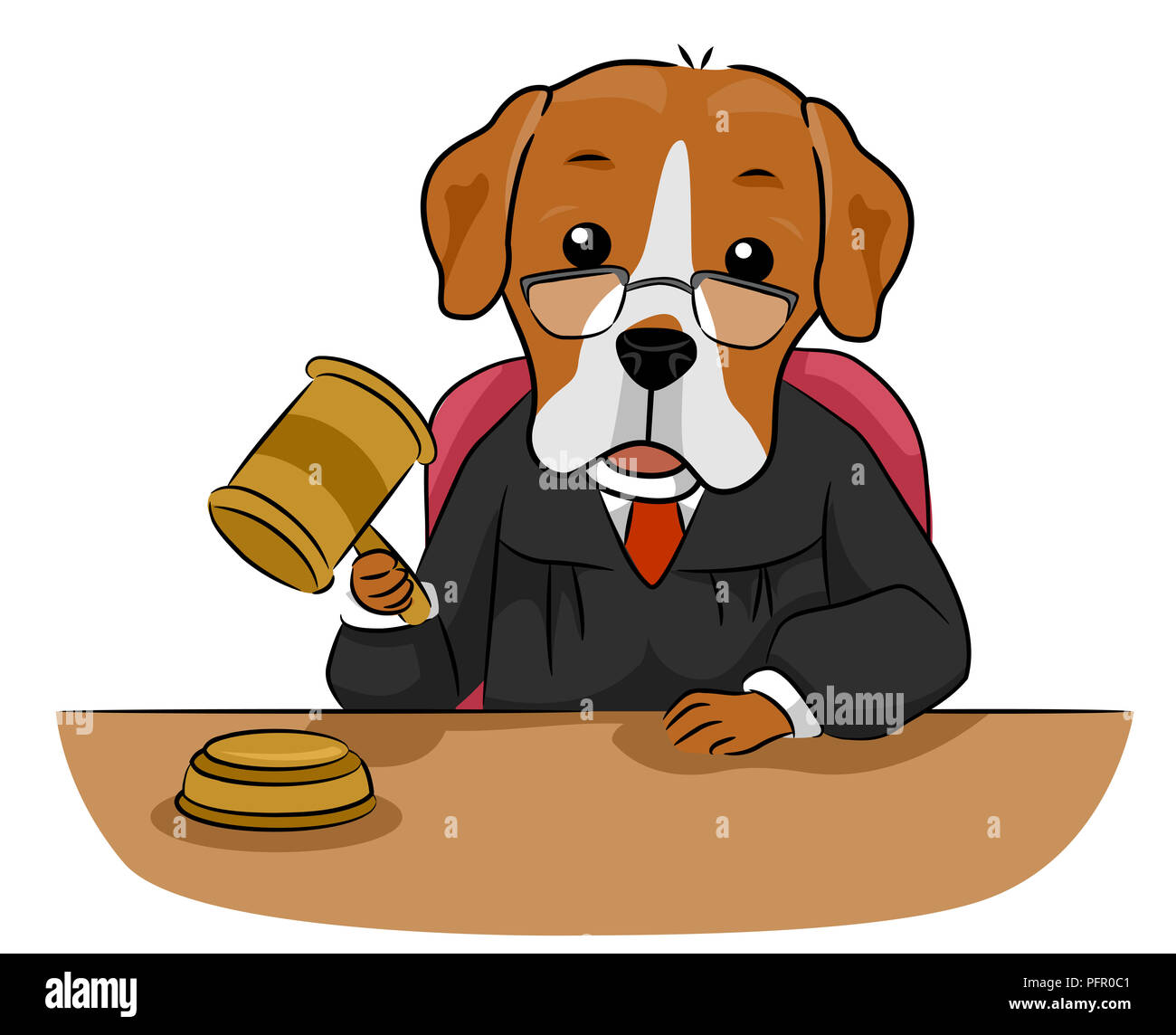 Cartoon illustration dog judge hi-res stock photography and images - Alamy