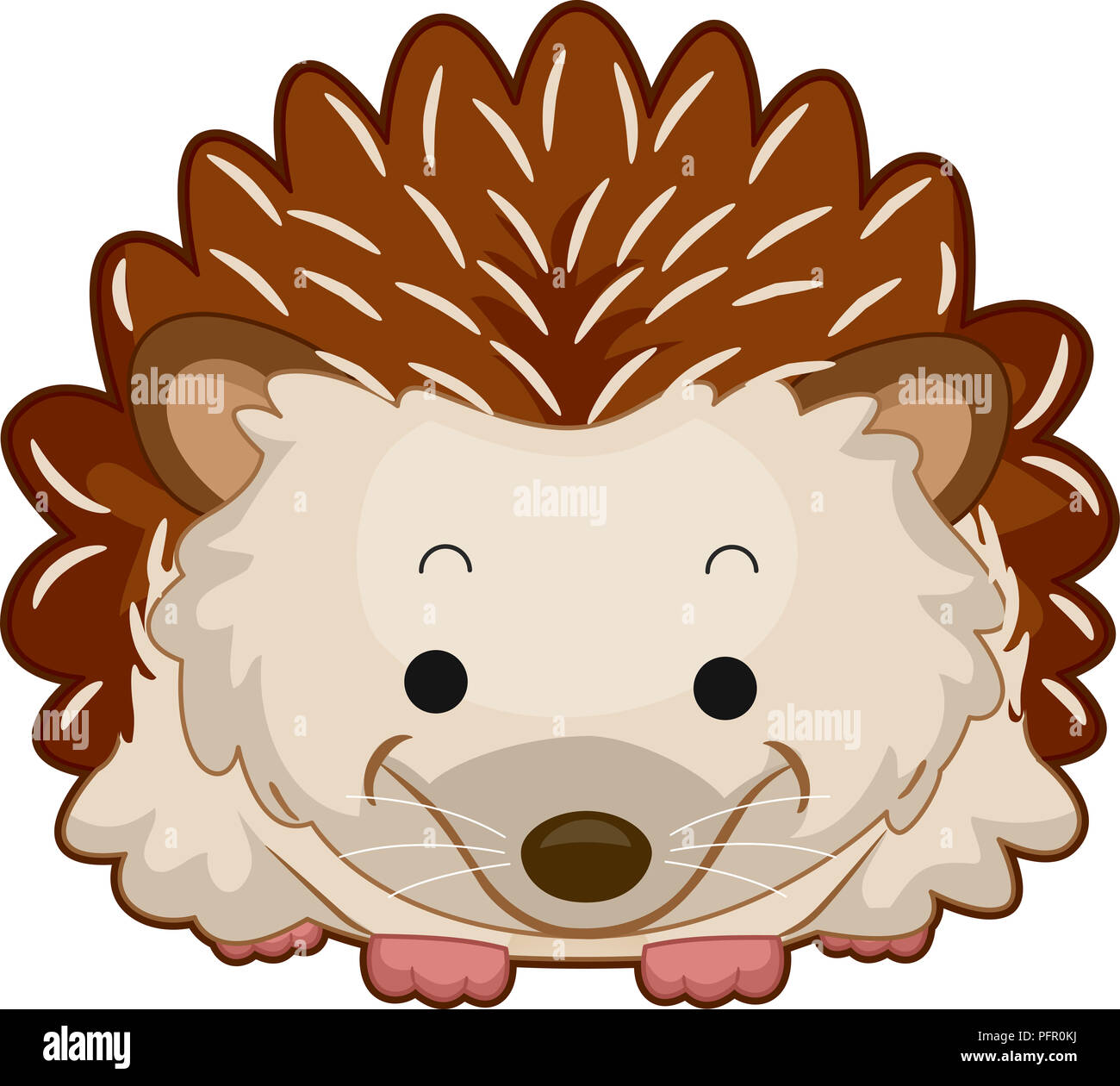 Illustration of a Hedgehog with Spines Smiling Stock Photo - Alamy