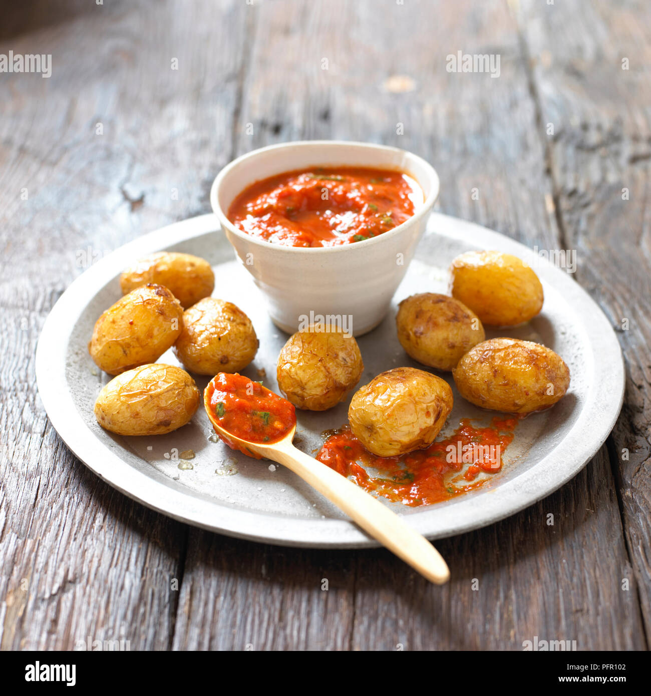 Papas arrugadas (Canarian wrinkly potatoes) served with Mojo sauce ...