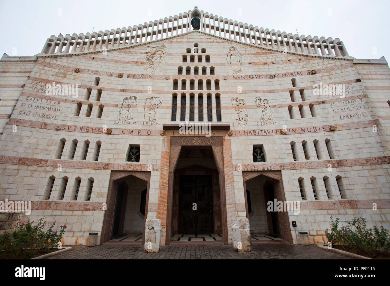 Israel, Nazareth, Basilica of the Annunciation, facade Stock Photo - Alamy