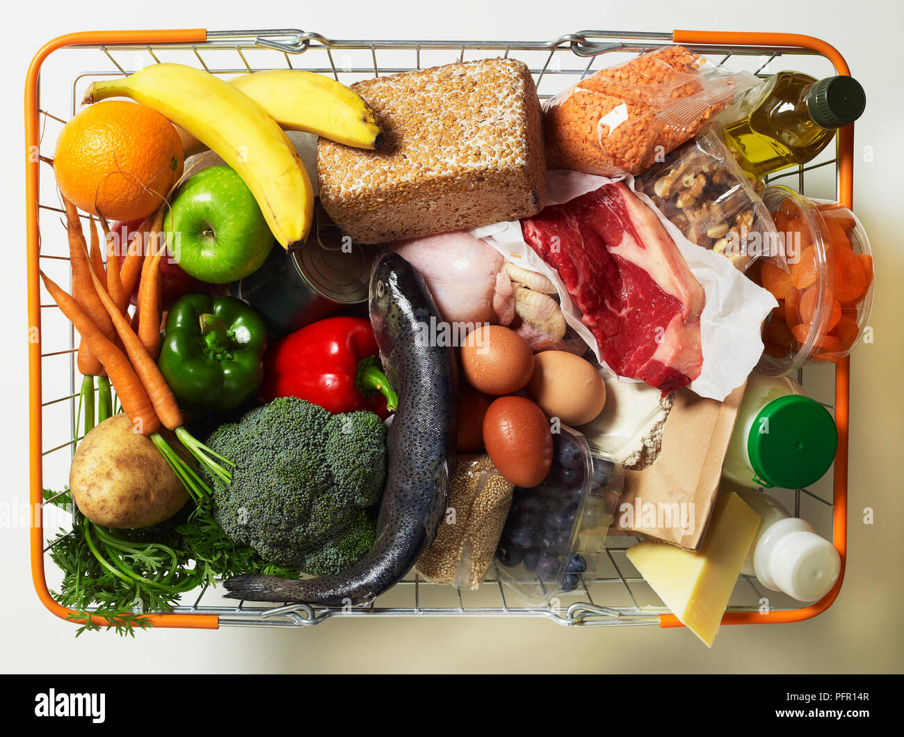 Shopping basket containing a variety of gluten-free foods, including ...