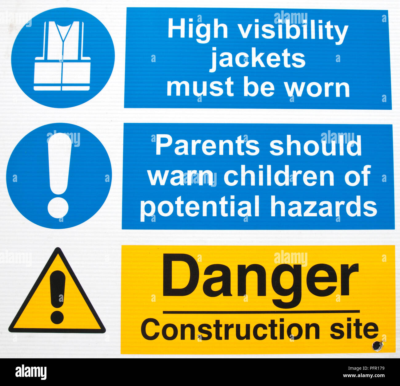 Great Britain, England, building site safety signs Stock Photo - Alamy