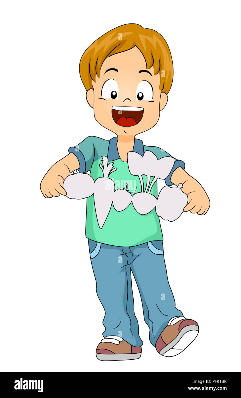 Boy Getting Dressed Clipart