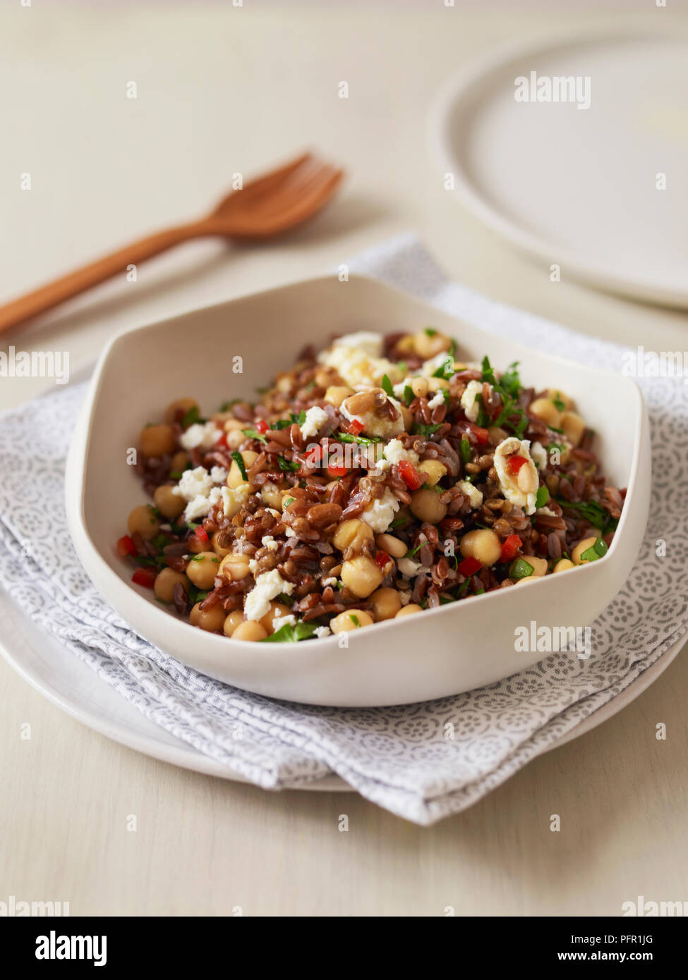 Gluten-free chickpea, rice and feta salad Stock Photo - Alamy