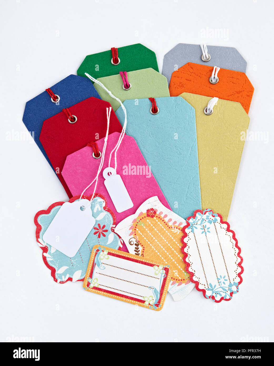 A selection of colourful tags Stock Photo - Alamy