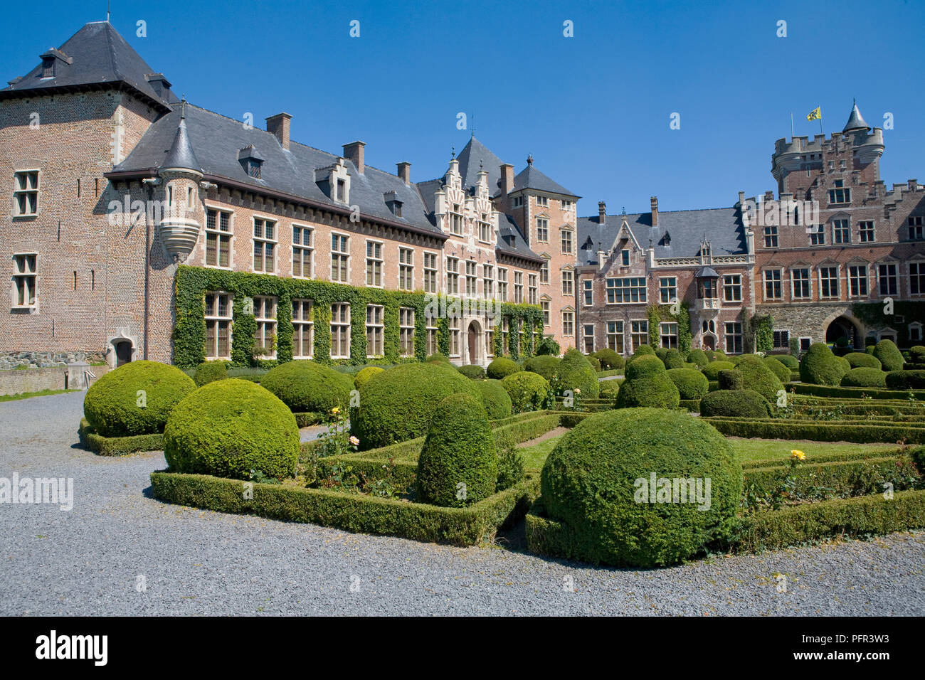 Belgium, Flanders, Chateau de Gaasbeek (Gaasbeek Castle), exterior and ...
