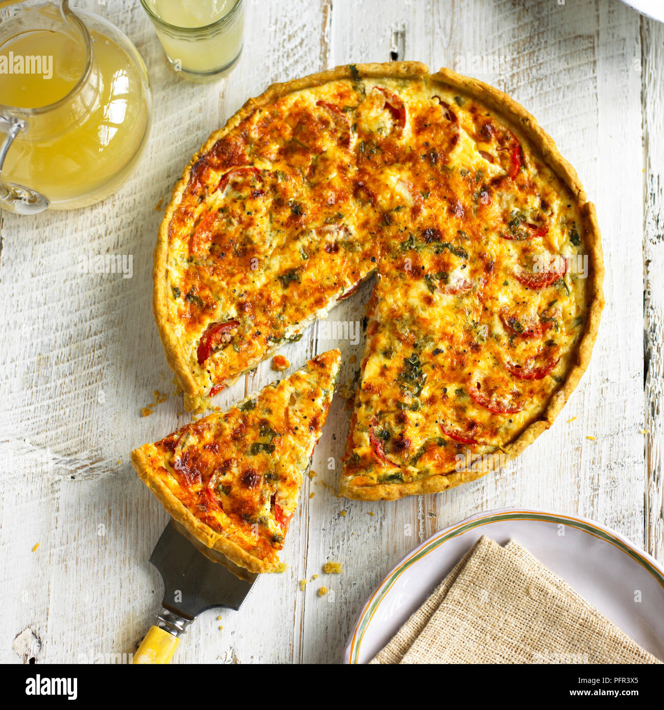 Savoury basil quiche slice hi-res stock photography and images - Alamy