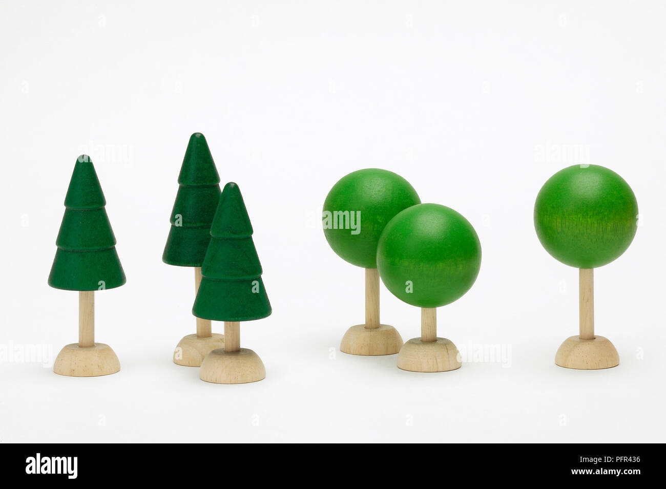 Wooden toy tree shapes Stock Photo - Alamy