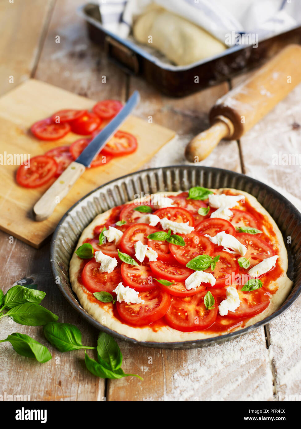Mozzarella cheese topping hi-res stock photography and images - Alamy