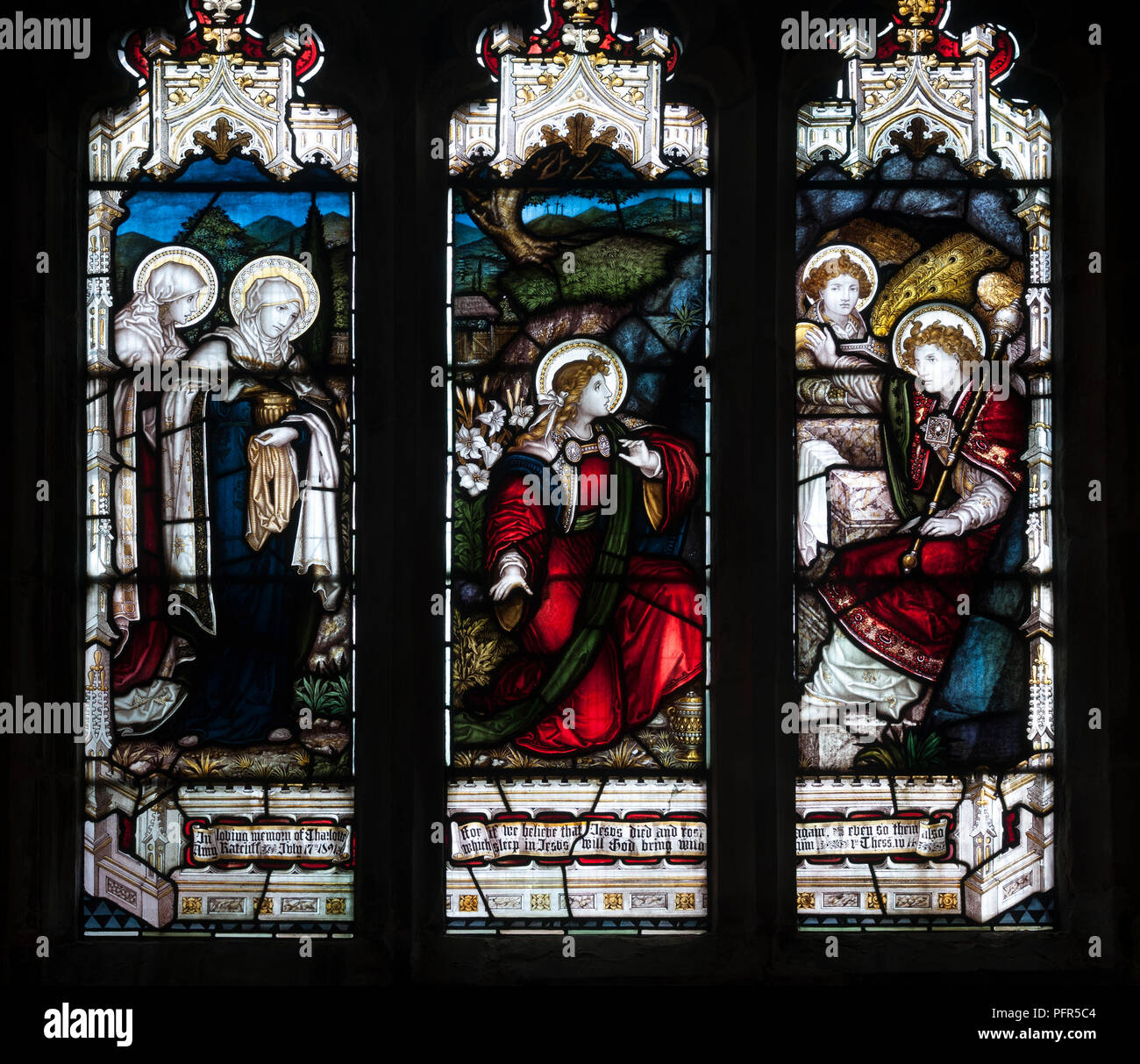 Jesus risen stained glass memorial window, St. John the Baptist Church ...