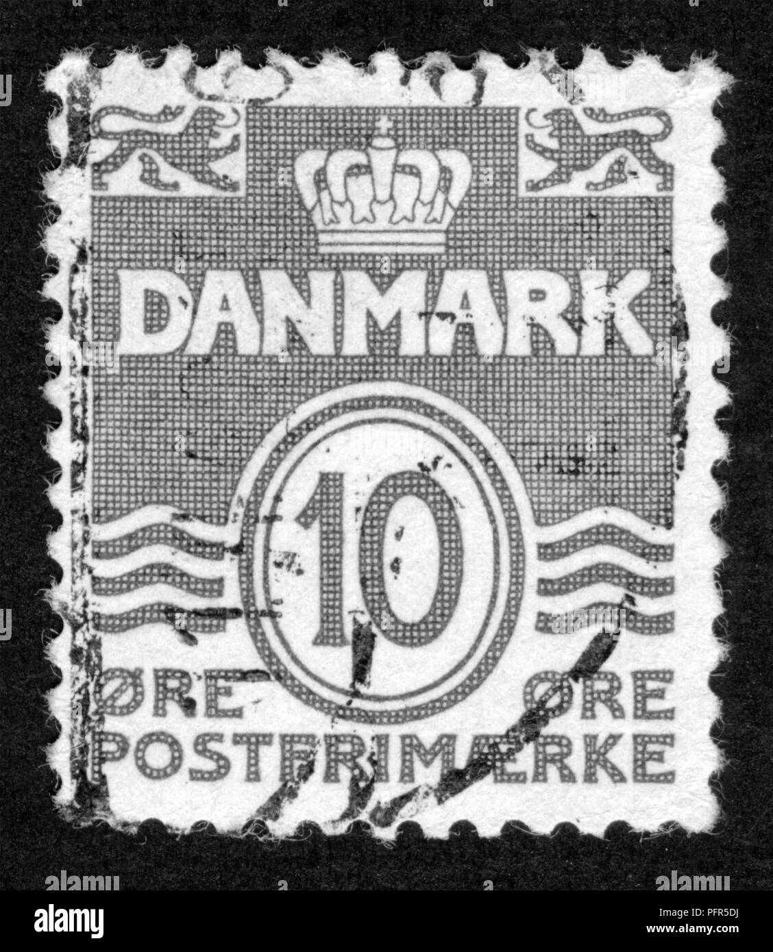 Denmark postage stamp Black and White Stock Photos & Images - Alamy