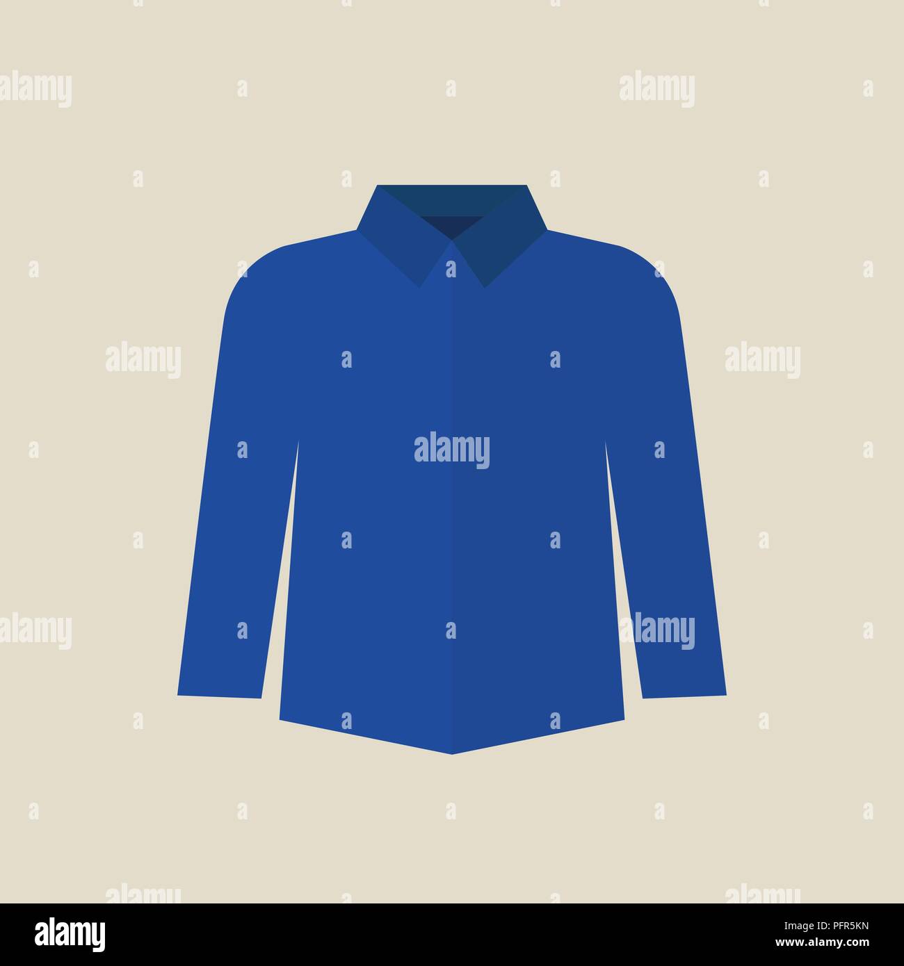 Blue shirt vector illustraton. Flat style design Stock Vector Image ...