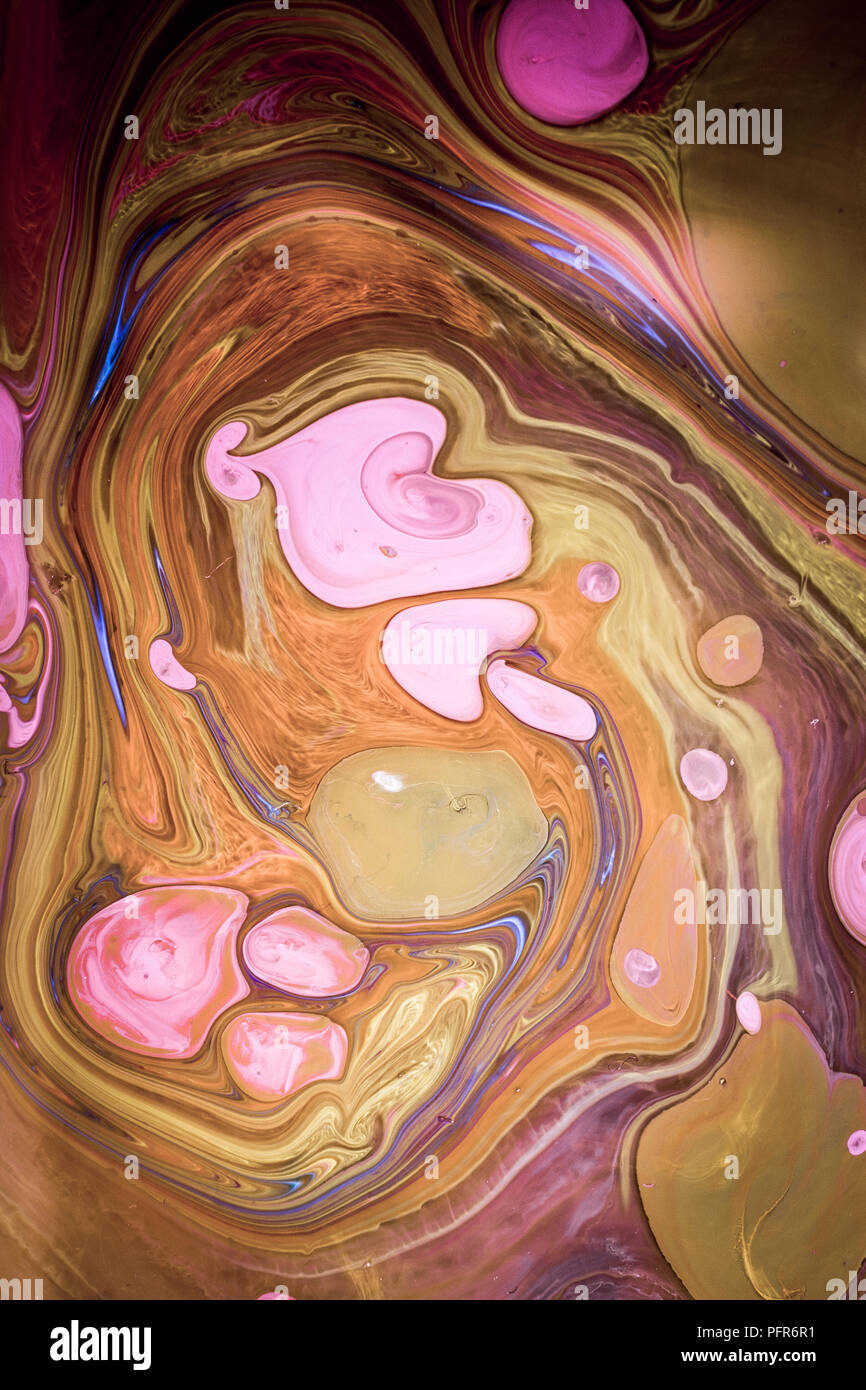 Traditional Ottoman Turkish marbling art patterns as abstract ...